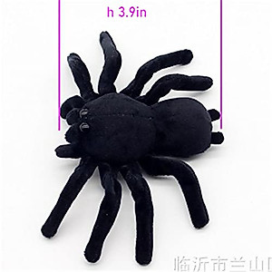 JIANEEXSQ Cute Realistic Spider Stuffed Animal Insect Plush Toy, Lifelike Araneid Plush Doll Backpack Handbag Pandent Gift (3.9in)
