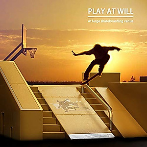 TIME4DEALS Finger Skateboard Ramp Set 16 Pcs - Pro Fingerboard Mini Skatepark Kit 5 Pieces & Finger Toys Set Including Finger Boards Scooters Skates Bikes Caster Boards Skateboards for Kids Gifts