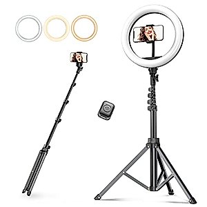 13" Selfie Ring Light with 63" Tripod Stand & 2 Phone Holders, LED Ring Light with 3 CCT & 39 RGB Colors Modes, Selfie Light for Makeup/Photography/Videos/Vlog/TikTok