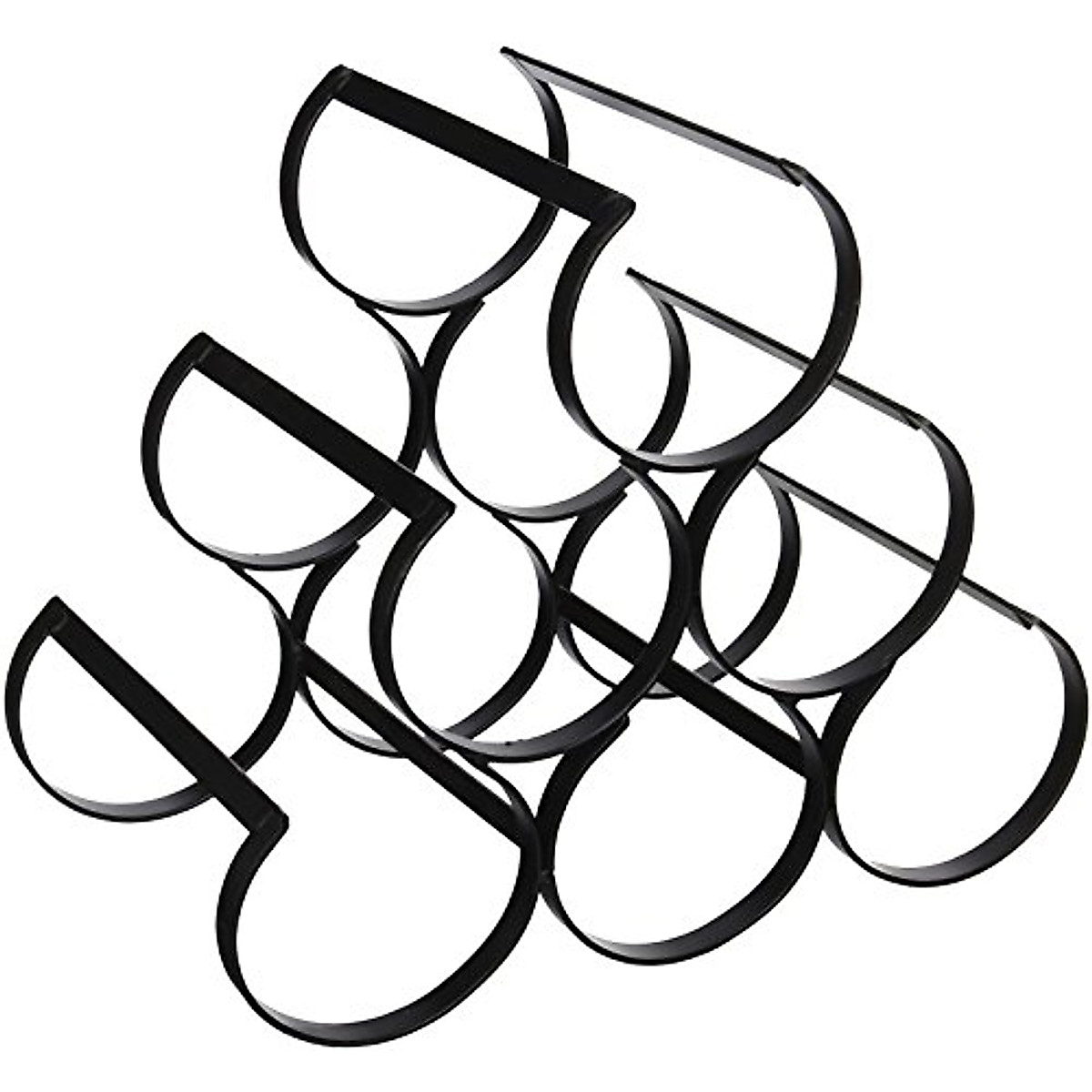 Deco 79 Metal 6 Bottle Wine Rack, 12" x 7" x 10", Black