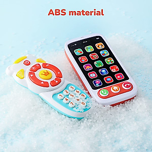 BABBYO Baby Toy Phone with Big Touch Screen & Toy Remote Control for Baby,Play Phones for Kids & Toy Remote for Baby