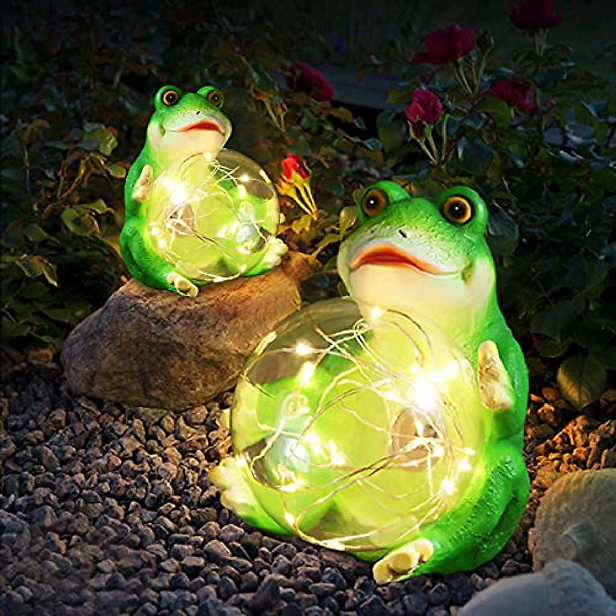 Garden Decor Adorable Frog Garden Sculptures & Statues Perfect Yard Art Gift Solar Garden Statues Create a Vibrant Landscape for Garden, Courtyard, Lawn, Walkway (1 PCS)
