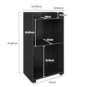 Podium - Portable Podium Stand, Hostess Stand with Wheels, Church Podium Reception Desk, Pulpits for Churches, Mobile Lectern Podium for Conference, Auditorium, Classroom, Adjustable Shelf, Black