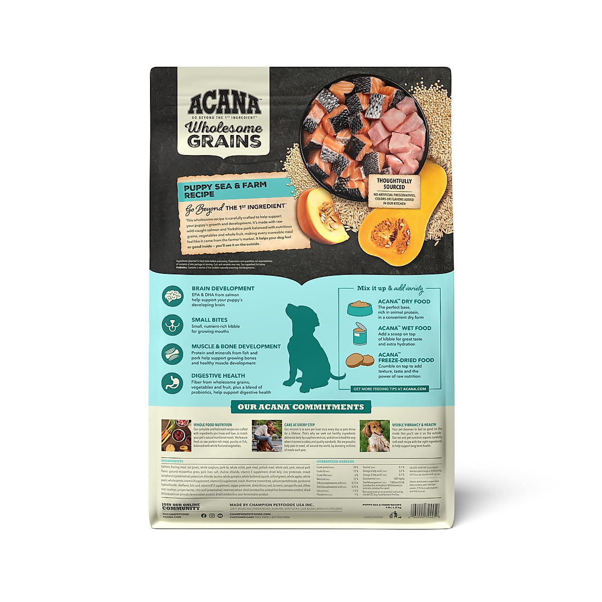 ACANA™ Wholesome Grains Dry Dog Food Puppy Sea & Farm Recipe, 4lb