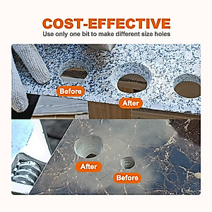 Diamond Beveling Chamfer Bit,BRSCHNITT 2 Inch (50mm) Diamond Finger Milling Bits with 5/8-11 Thread for enlarging, polishing and Bevelling The exsit Holes