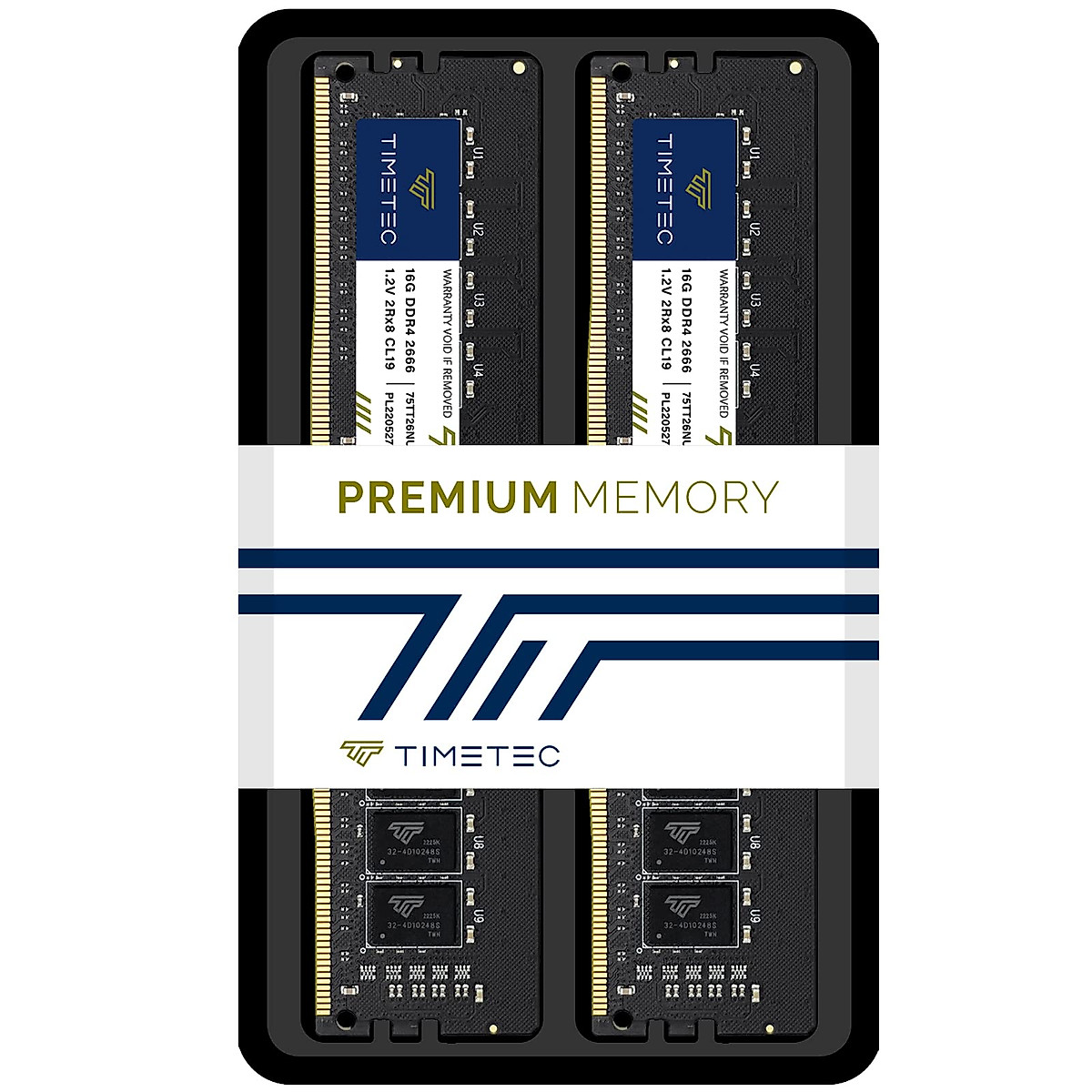 Timetec 32GB KIT(2x16GB) DDR4 2666MHz PC4-21300 Non-ECC Unbuffered 1.2V CL19 2Rx8 Dual Rank 288 Pin UDIMM Desktop Memory RAM Module Upgrade (32GB KIT(2x16GB))