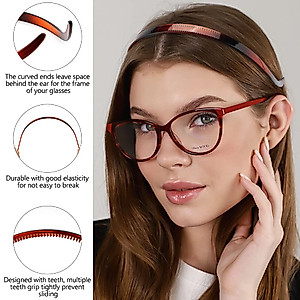 TOBATOBA 6Pcs Flex No Pressure Headbands No Headache Headbands for Women with Glasses, Comfortable Plastic Headbands with Teeth, Fashion Skinny Headbands Non Slip, Hair Accessories for Women Girls