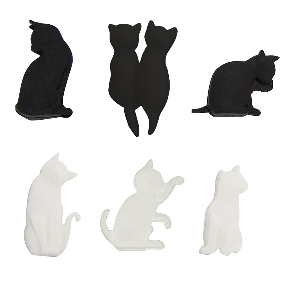Libcflcc Heat-Resistant Silicone Tea Bag Clips Set of 6 Cartoon Cat-Shaped Reusable Holders for Bags Drink Markers Food 6pcs