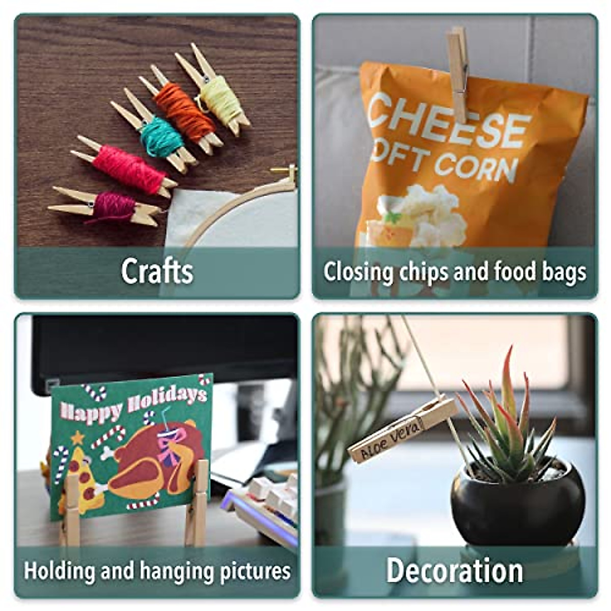 Mr. Pen- Wooden Clothes Pins, Natural Wood, 50 Pack, 2.9 Inch, Rust Resistant Clothes Pins Wooden, Clothes Pins for Classroom, Clothes Pins for Crafts, Large Clothes Pins Wood, Wooden Clothespins