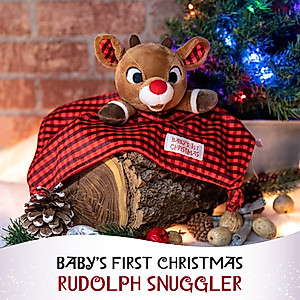 KIDS PREFERRED Rudolph The Red-Nosed Reindeer Rudolph Plush Stuffed Animal Snuggler Lovey Security Blanket, 12.5 Inches