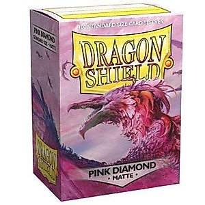 Dragon Shield Standard Size Sleeves – Matte Pink Diamond 100CT - Card Sleeves are Smooth & Tough - Compatible with Pokemon, Yugioh, & Magic The Gathering Card Sleeves – MTG, TCG, OCG