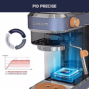 Laekerrt Espresso Machine 20 Bar Espresso Maker CMEP01 with Milk Frother Steamer, Home Expresso Coffee Machine for Cappuccino and Latte (Navy Blue, Stainless Steel) Gift for Coffee Lovers, Father