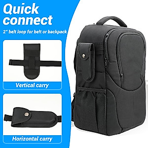 Nylon Pocket Knife Sheath, 5''-5.5'' Nylon Pouch for Multitool, Folding Knife Sheath with Snap Black Knife Belt Sheath Nylon Case with Closure and Horizontal or Vertical Carry Belt Loop Multitool Case