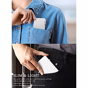 SMRA Slim Card Holder Wallet, Metal Pop Up Credit Card Wallet for men and women, Aluminium RFID Blocking for Quick Bank Card Access, Front Pocket Card Holds 5 Cards - Silver