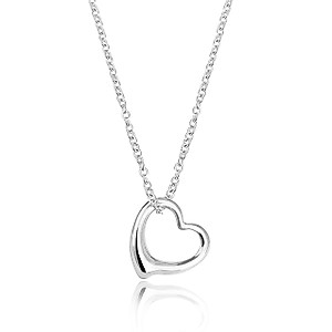 Altitude Boutique 18kt Open Heart Necklace For Women | Silver Plated Necklace | Lightweight, Hypoallergenic, Waterproof Chain (Silver)