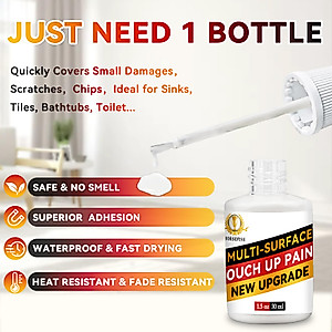 White Touch Up Paint, Multi-Surface Touch Up Paint Pen, White Paint for Chips, Scratches, Interior and Exterior House Paint for Wall Enamel Furniture Appliance Porcelain Cabinet Bath(Semi-Gloss)