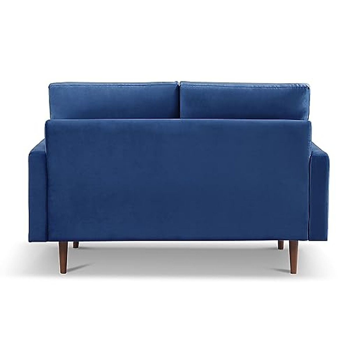 American Furniture Classics Blue 57 Inch Wide Upholstered Two Cushion Loveseat with Square Arms Velvet, 57" x 32" x 37"