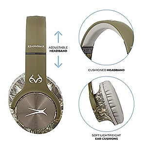 Altec Lansing R3volution X Realtree Wireless Bluetooth Headphones with 10 Hours of Battery Life, Deep Bass, Cooling Earcups, 30 Foot Wireless Range, Auxiliary Cable, Foldable (Real Tree Camo)