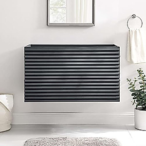 Modway Render 35" MDF Wood Wall-Mount Bathroom Vanity Cabinet in Gray