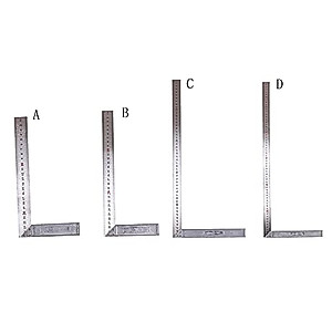 Framing Tools 4 Sizes Metal Steel Engineers Try Square Set Wood Measuring Right Angle Ruler 90 Degrees Measurement Instruments Tool (Color : B)