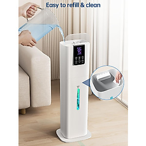 Smart Humidifiers for Bedroom Large Room,(8L) 2.1Gal Cool Mist Top Fill Diffuser Ambient Light, WIFI App & Remote Control, 3 Mist Modes, 12H Timer, 35dB Quiet Humidifier for Home Office Plant