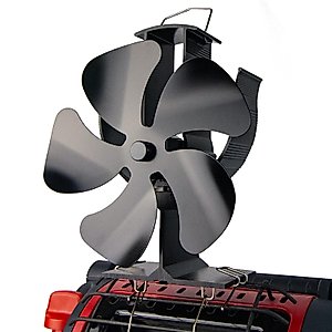 VODA 5 Blades for Buddy Heater Wood Stove Fan Heat Powered Stove Fan with Metal Clip for Stove/Pellet/Wood Burner/Fireplace