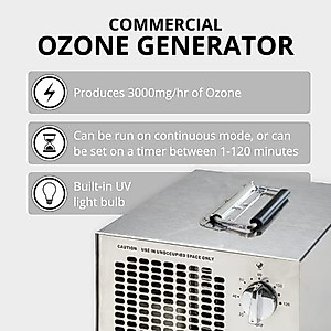 New Comfort Stainless Steel SS-700 Commercial Odor Removing Ozone Generator and Air Purifier Cleaner