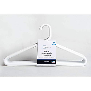 Strong Extra Heavy Adult Plastic Tube Hangers - White - 9 Ct