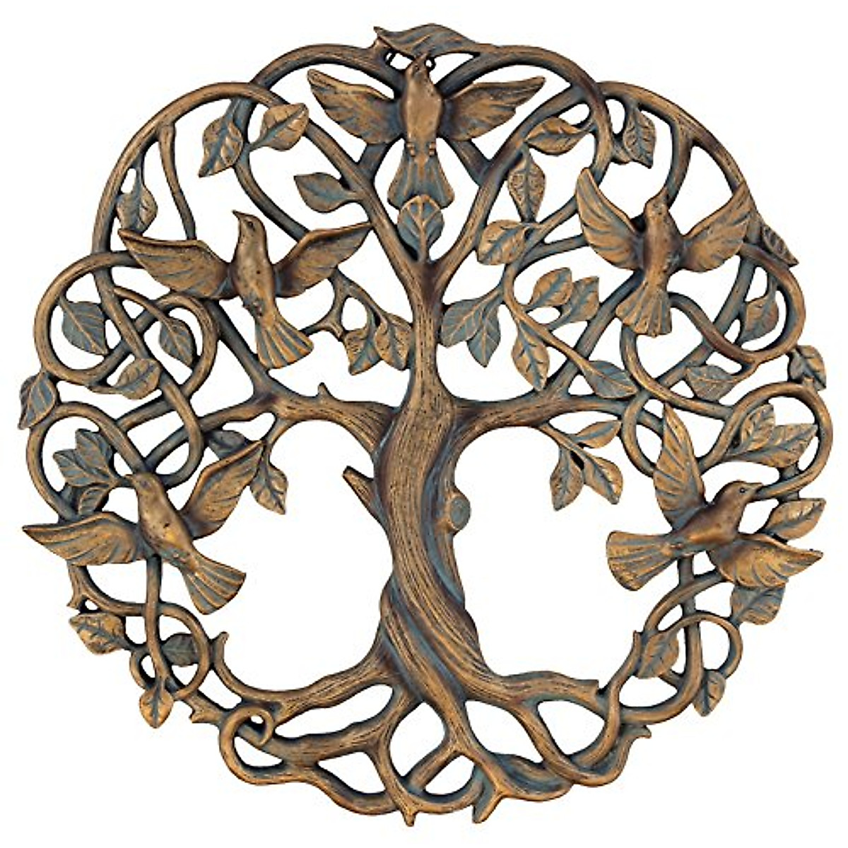 Old River Outdoors Tree of Life / Birds of Peace Wall Plaque 11 5/8" Decorative Celtic Dove Garden Art Sculpture