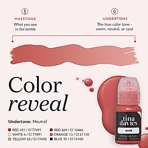 Tina Davies Professional Envy & Lust Lip Pigments - Permanent Lip Makeup - Colors Heal True to Tone - High Retention - Envy Nude, 1/2oz/15ml Bottle