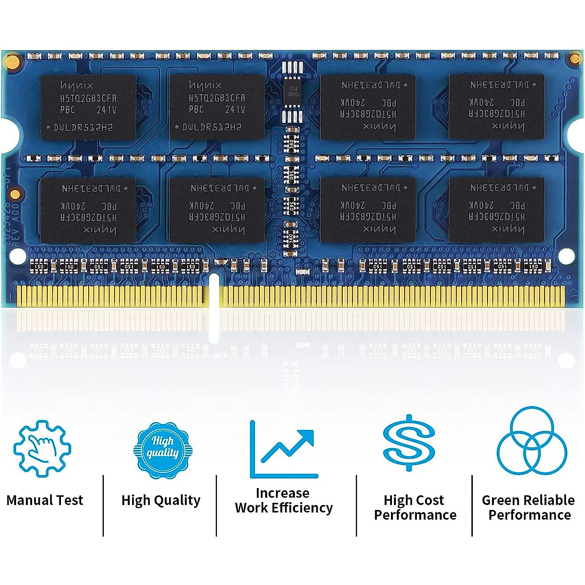 PC3-10600 DDR3 1333 8GB Kit (2x4GB) RAM PC3 10600S 1333MHZ 2Rx8 204-pin 1.5v 4GB Memory Upgrade for Laptop