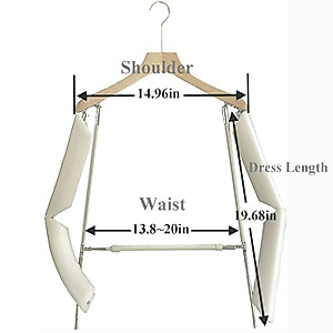 Metal Body Shape Clothing Display Hangers with Adjustable Waist and Arms, Female Mannequin Torso for Retail Boutique Photography Show, Fashionable Dress Form to Hang Coat Jackets Sweater Tops