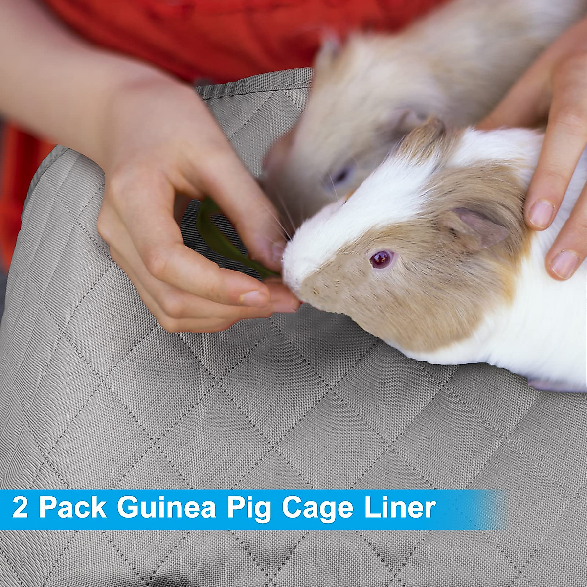 XANGNIER Guinea Pig Cage Liner-2 Pack 47" X 24" Washable Guinea Pig Bedding,Waterproof Reusable & Anti Slip Super Absorbent Fleece Pee Mat for Small Animals Rabbit Hamster Rat,Guinea Pig Accessories