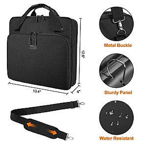 Losong 3 Ring Zipper Binder 3 Inch D-Ring, Binder with Zipper Shoulder Strap 700 Sheet Capacity & Multi-Pockets School and Office Binder Organizer, Compatible with 13-Inch MacBook(Patent Design Black)