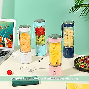TIKBABA Personal size Blender for Smoothies and Shakes, Portable Bottle with a strap for On the Go(Dark Blue)