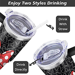 Sunmdecor 40 Oz Tumbler with Handle and Silicone Straws,Coffee Insulated Tumbler with Handle,40oz tumbler with handle