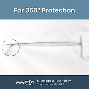 SafeRest Zippered Mattress Protector - Premium 9-12 Inch Waterproof Mattress Cover for Bed - Breathable & Noiseless Washable Mattress Encasement - Queen