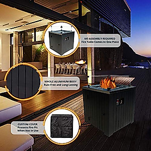 MASE 19-Inch Wind Guard Glass for Classic Square Outdoor Patio Propane Gas Fire Pit Table