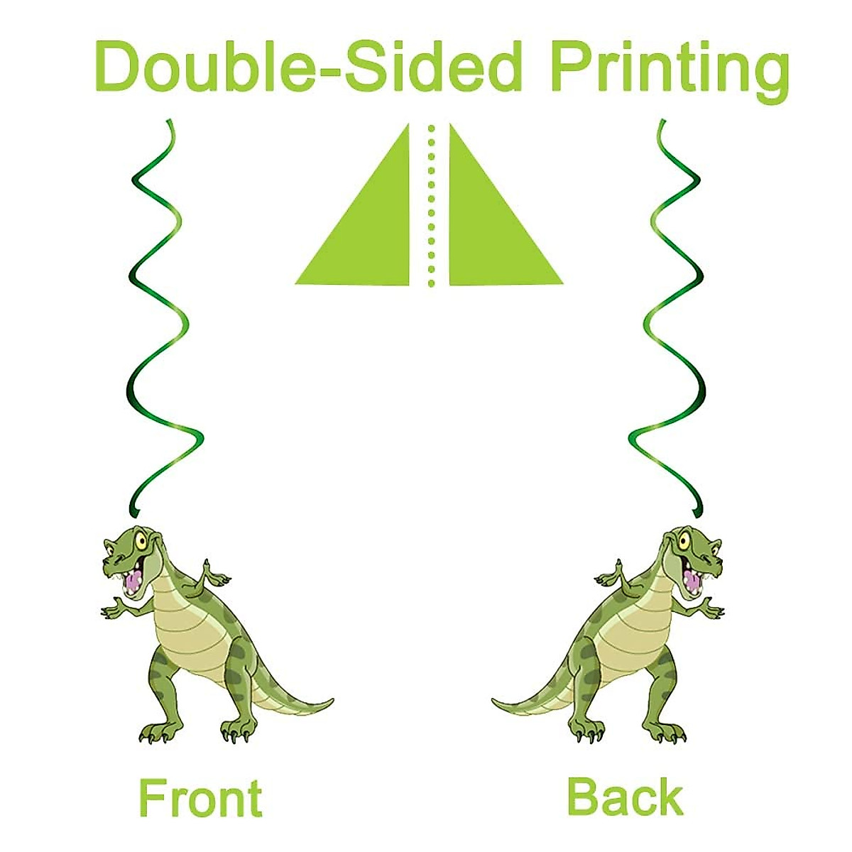 UOMNICUE Dinosaur Hanging Swirl Decorations,30 PCS Jurassic Dinosaur Foil Swirls Ceiling Spiral Streamers for Kids Boys Girls Birthday Baby Shower Dino Party Supplies Favors Home Classroom Decoration