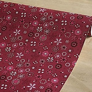 Yifely Vintage Red Self-Adhesive Shelf Liner Decorative Old Dresser Drawers Storage Boxes Cabinets 17.7 Inch by 9.8 Feet