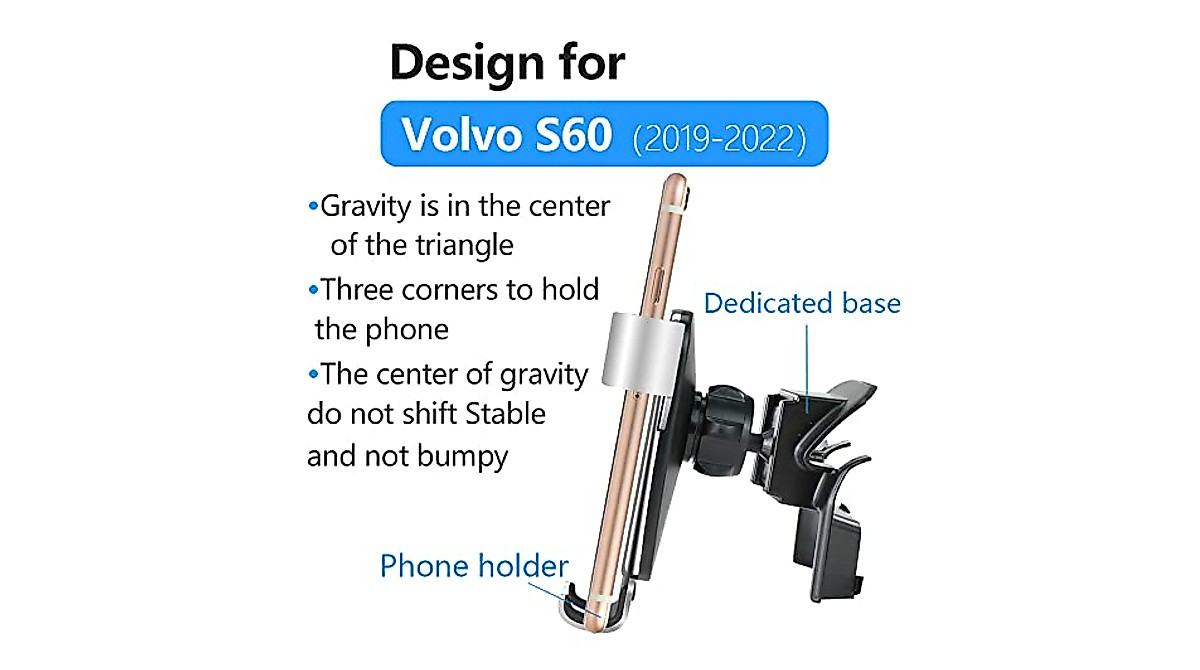 musttrue LUNQIN Car Phone Holder for Volvo S60