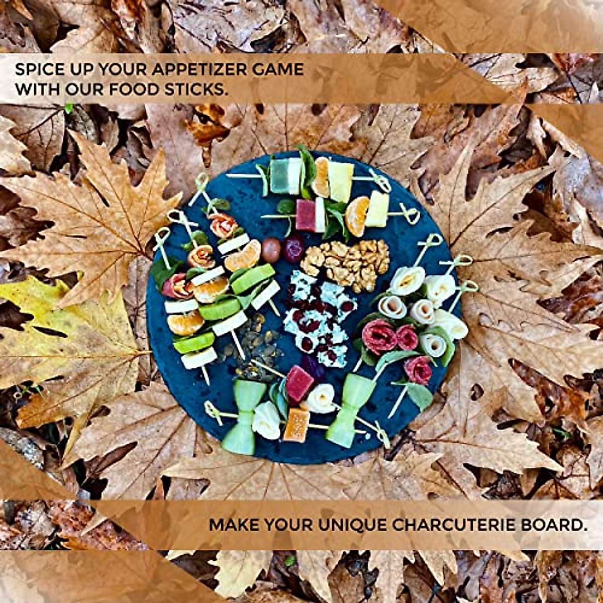 Cocktail Picks - Bamboo Skewers - Long Toothpicks for Appetizers - Eco Friendly Skewer Sticks - Fancy for Martini Drinks & Food Appetizer - Charcuterie Accessories - 6 inch Wooden Knot Pick 100 pcs