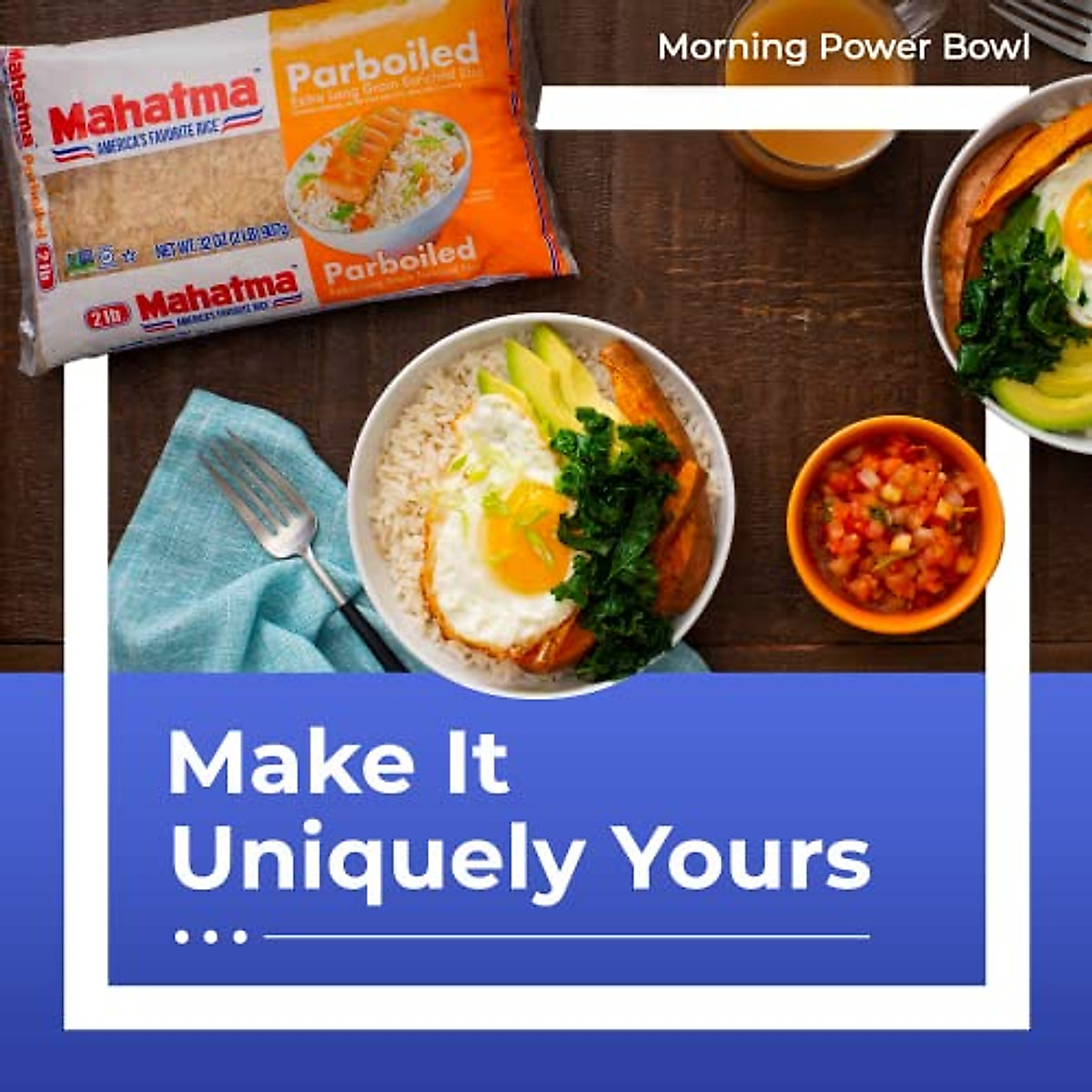 Mahatma Extra Long Grain Enriched Parboiled Rice/Gold Rice, Extra Long Grain Rice Bulk Bag, 32-Ounce Rice Bag