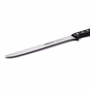 ARCOS Sharp Knife 9 Inch Stainless Steel. Carving Knife to Cut Ham and Meat. Ergonomic Polyoxymethylene Handle and 240mm Blade. Series Universal. Color Black