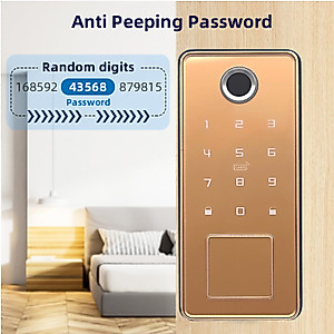 Cerraduras Inteligentes para Puertas, Con Aplicación | Teclado con Pantalla Táctil/Bloqueo Automático/Fácil Instalación, Compatible con Amazon Alexa/Google Assistan, Cerradura Digital de Casa Oro,