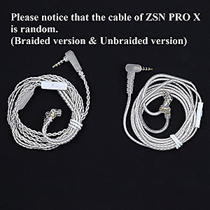 Linsoul KZ ZSN PRO X Dual Driver 1BA+1DD Hybrid Metal Earphones HiFi in-Ear Monitor with Detachable 2Pin Cable, Zin Alloy Panel (with Mic, Black)