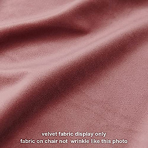 Duhome Velvet Dining Chairs Set of 2, Upholstered Accent Chairs for Kitchen Living Room Backrest Desk Chair with Gold Metal Legs, Pink