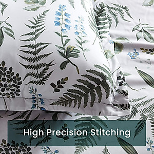 SLEEP ZONE Bedding Duvet Cover Sets Printed Pattern Tropical Plants 120gsm 1 Pillowcase Ultra Soft Zipper Closure Corner Ties, Green, Twin (68 x 90 inch | 1 Pillow Sham)