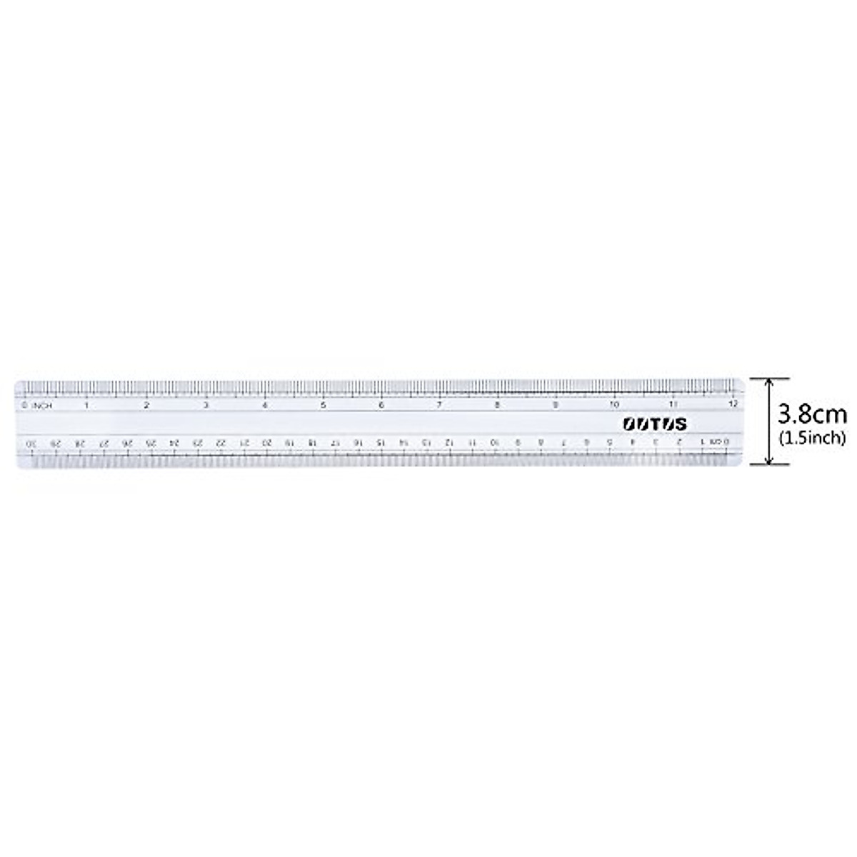 2 Pack Plastic Ruler Straight Ruler Measuring Tool 12 Inches (Clear, 31.4 x 3.8 x 0.3 cm)