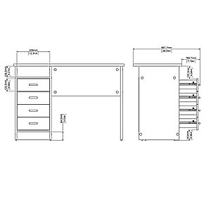 Tvilum Warner Desk with 4 Drawers, Oak Structure